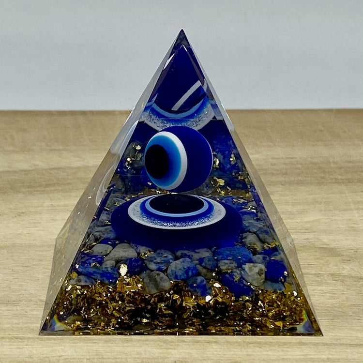 Orgone Pyramid - Lapis Lazuli and Evil Eye Sphere | Earth and Soul ...